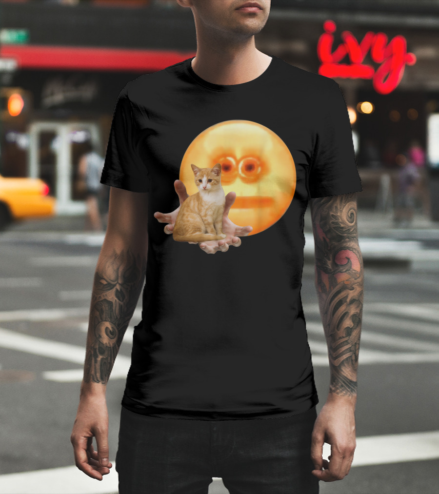 Screen Reaching Emoji Cat Meme Dank T-Shirt
