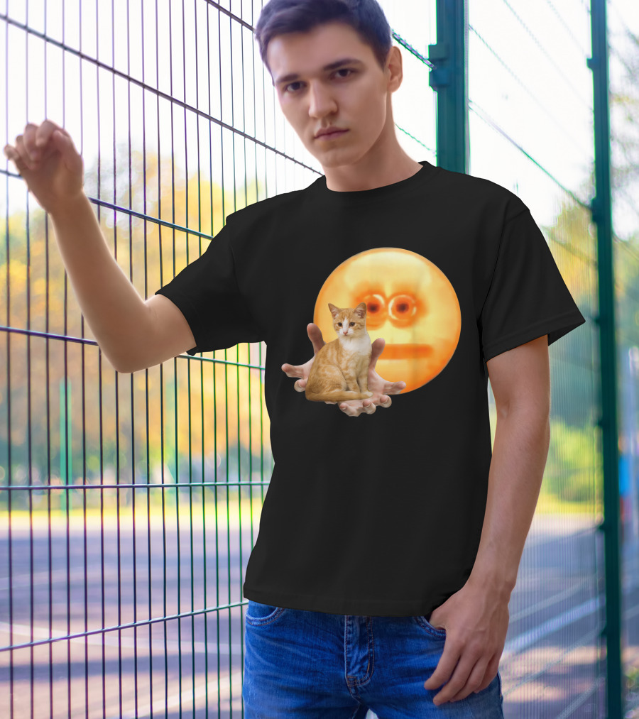 Screen Reaching Emoji Cat Meme Dank T-Shirt