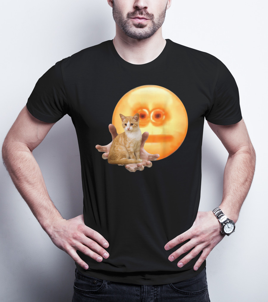 Screen Reaching Emoji Cat Meme Dank T-Shirt
