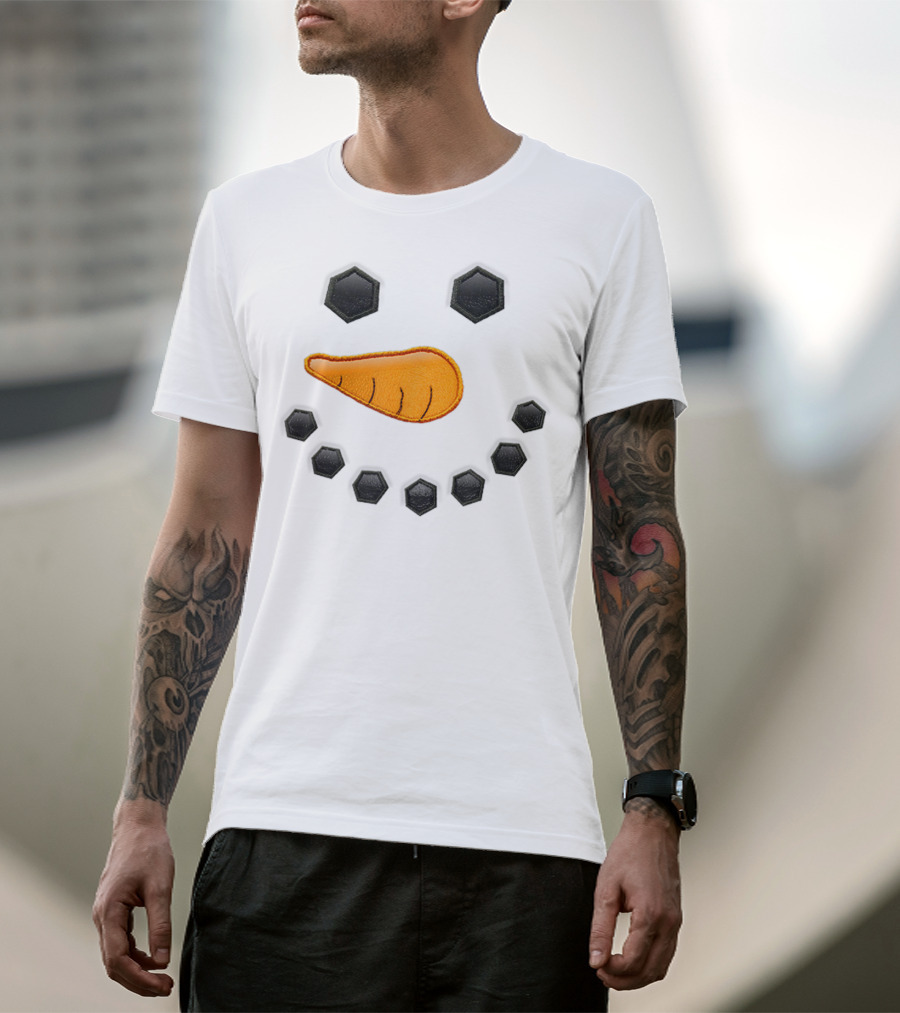 Snowman Face Kid's Christmas Frosty's Little Carrot Nose Smile T-Shirt