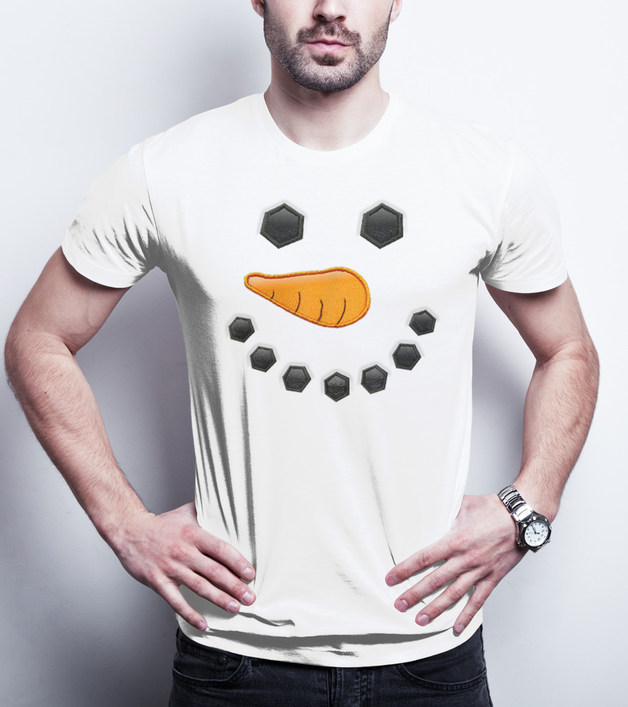Snowman Face Kid's Christmas Frosty's Little Carrot Nose Smile T-Shirt