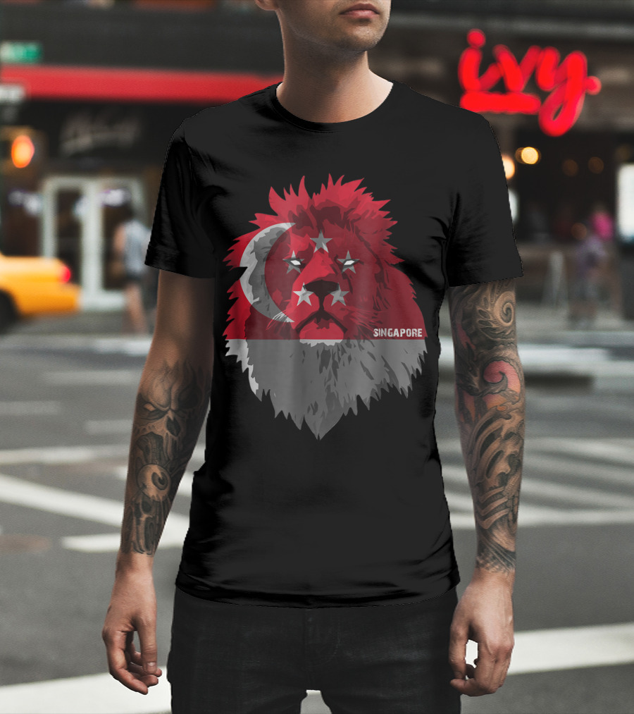 Singapore National Pride Lion Flag Soccer Team T-Shirt