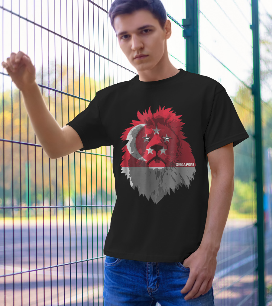Singapore National Pride Lion Flag Soccer Team T-Shirt