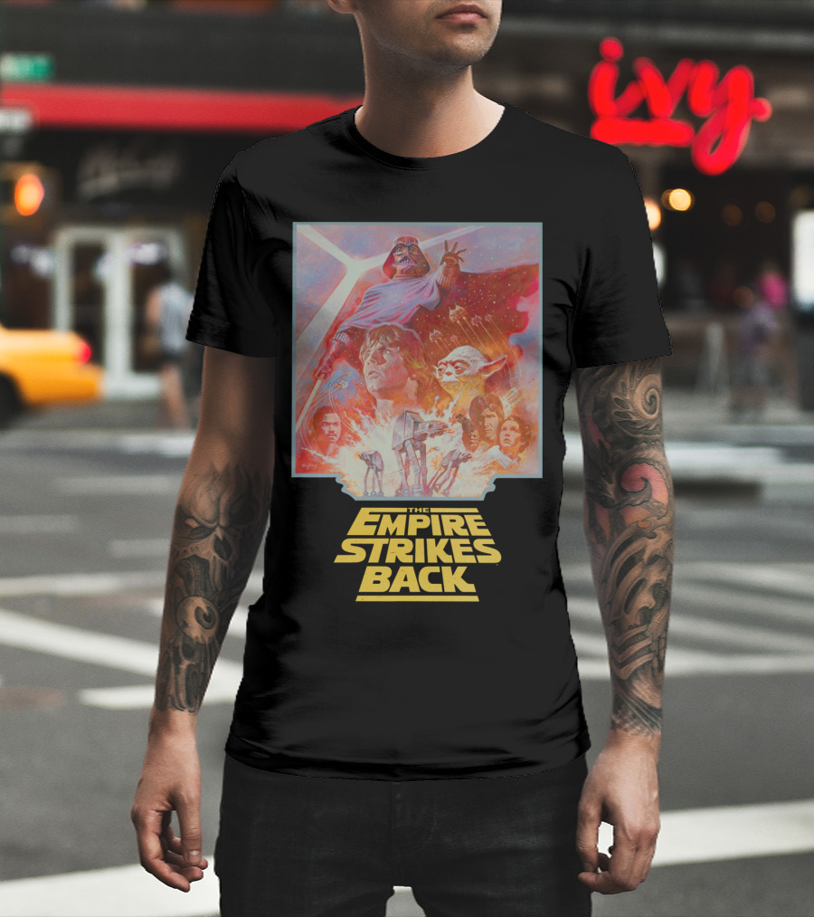 Star Wars The Empire Strikes Back Darth Vader Luke Skywalker Yoda AT-AT Walkers T-Shirt