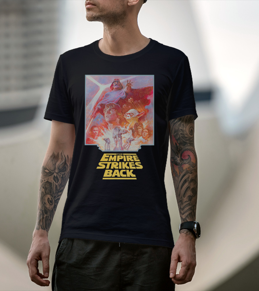 Star Wars The Empire Strikes Back Darth Vader Luke Skywalker Yoda AT-AT Walkers T-Shirt