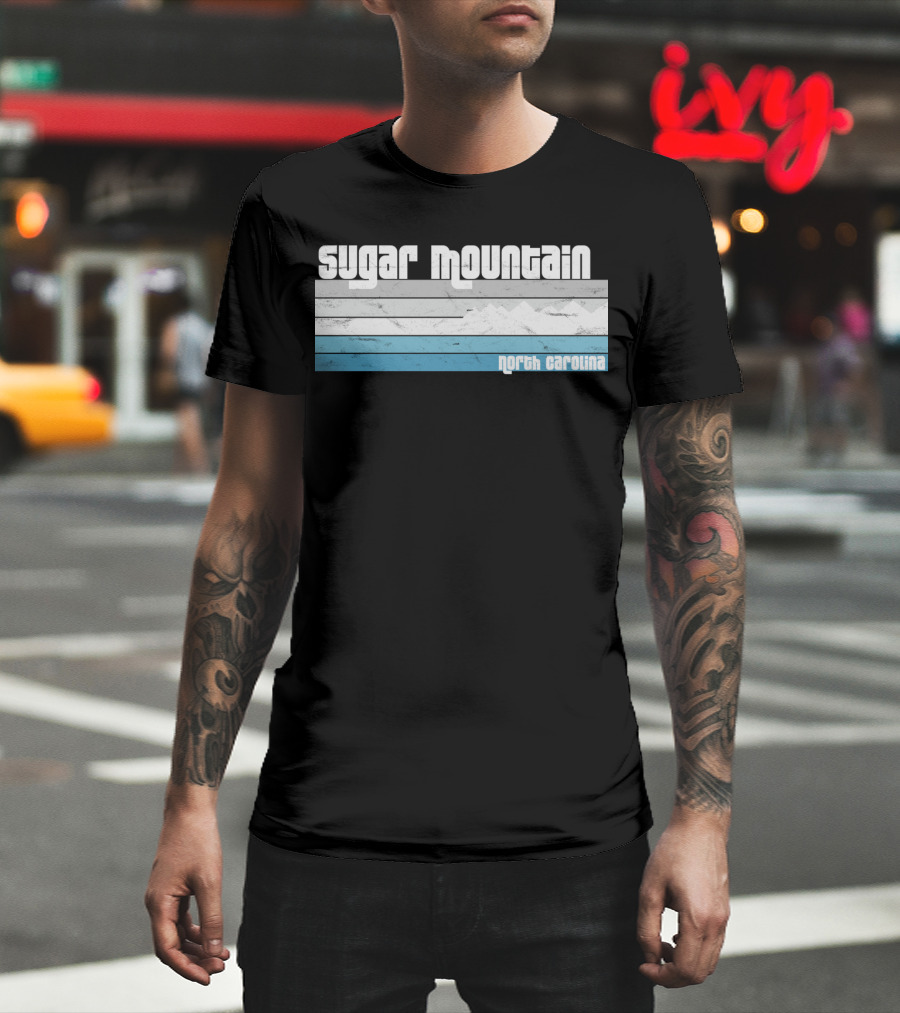 Sugar Mountain North Carolina Skiing Vintage Scenic T-Shirt
