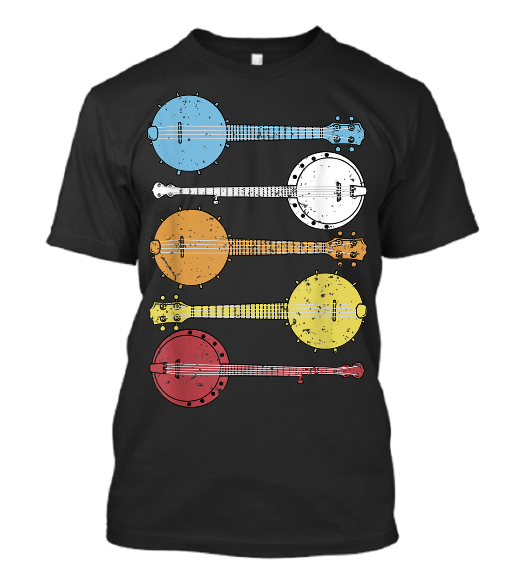 Vintage Banjo Country Music Colorful Banjos T-Shirt