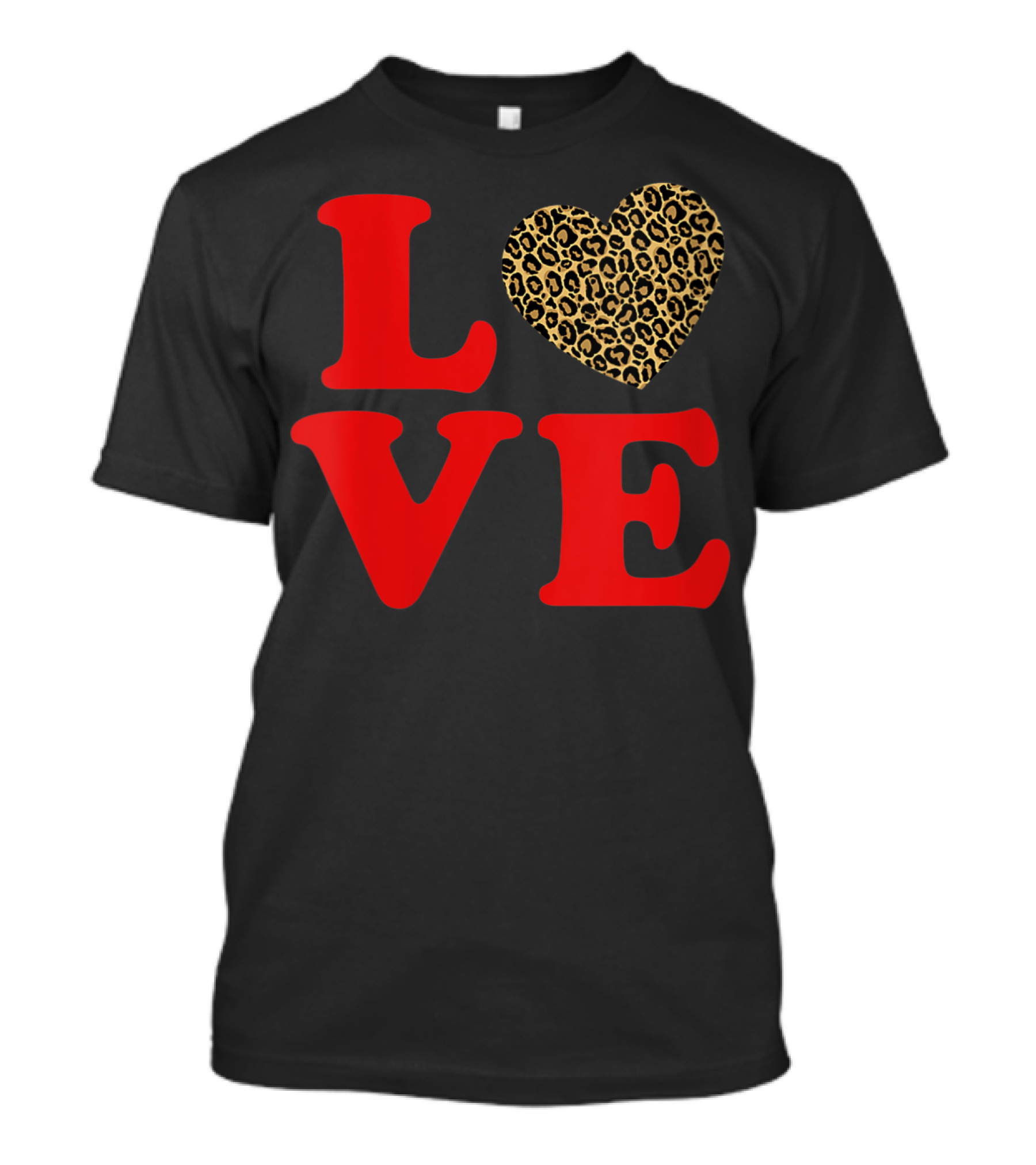 LOVE Leopard Heart Valentines Day Cute T-Shirt