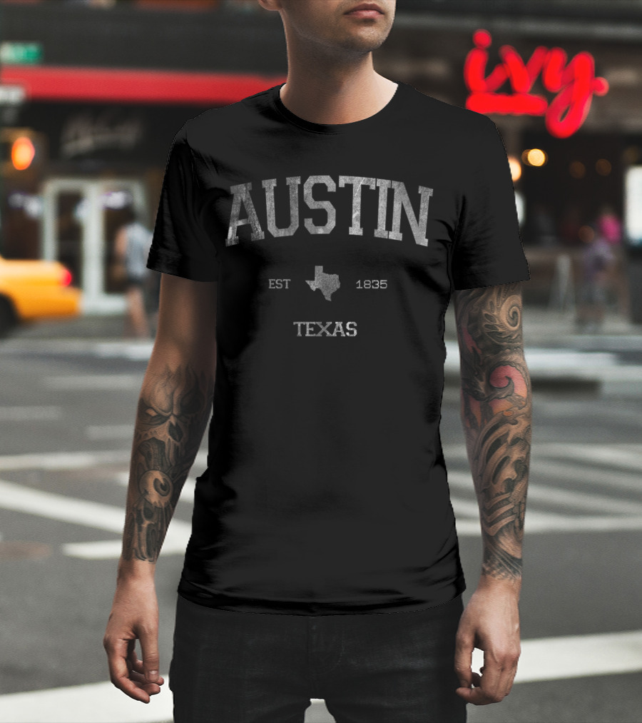 Austin Texas TX State Vintage Sports Est 1835 T-Shirt