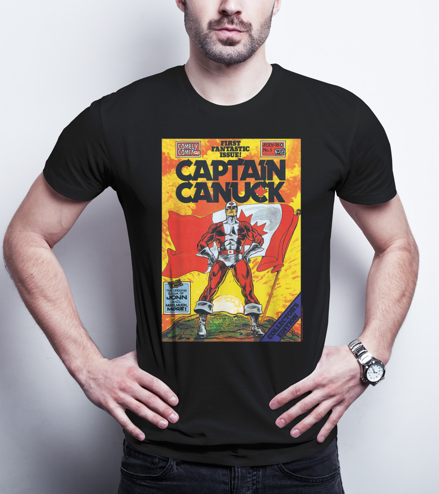 Comely Comix First Fantastic Issue Captain Canuck July 75 No. 1 Collector's Edition T-Shirt