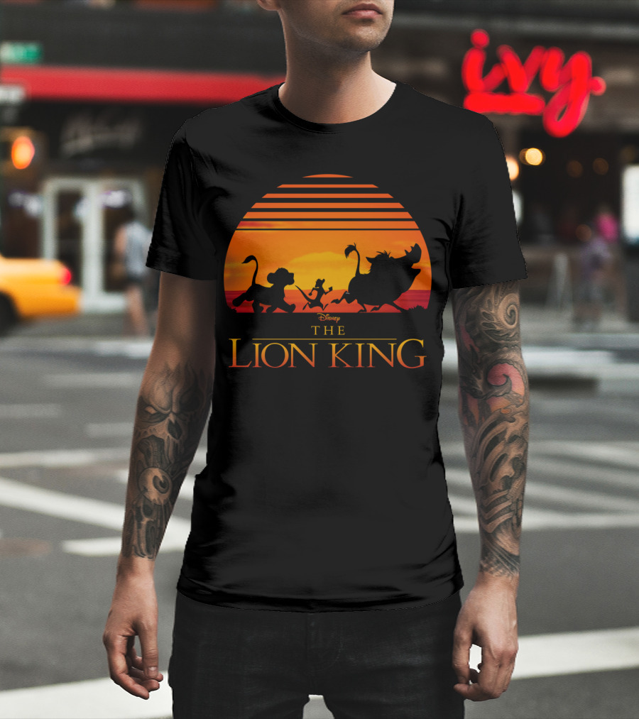 Disney The Lion King Classic Sunset Simba Timon Pumbaa T-Shirt