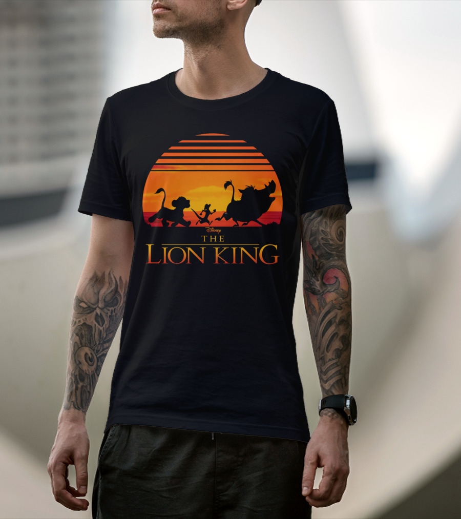 Disney The Lion King Classic Sunset Simba Timon Pumbaa T-Shirt