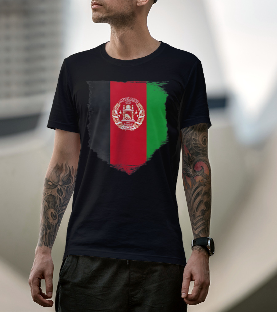 Afghanistan Pocket Afghan Flag Emblem T-Shirt