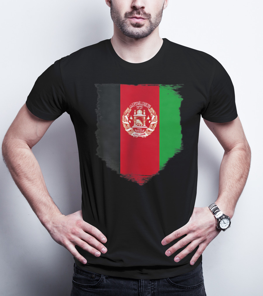 Afghanistan Pocket Afghan Flag Emblem T-Shirt