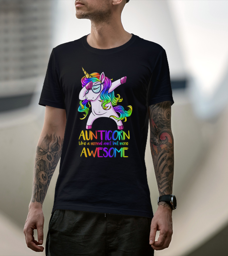 Aunticorn Like A Normal Aunt But More Awesome Unicorn Dab Dance T-Shirt