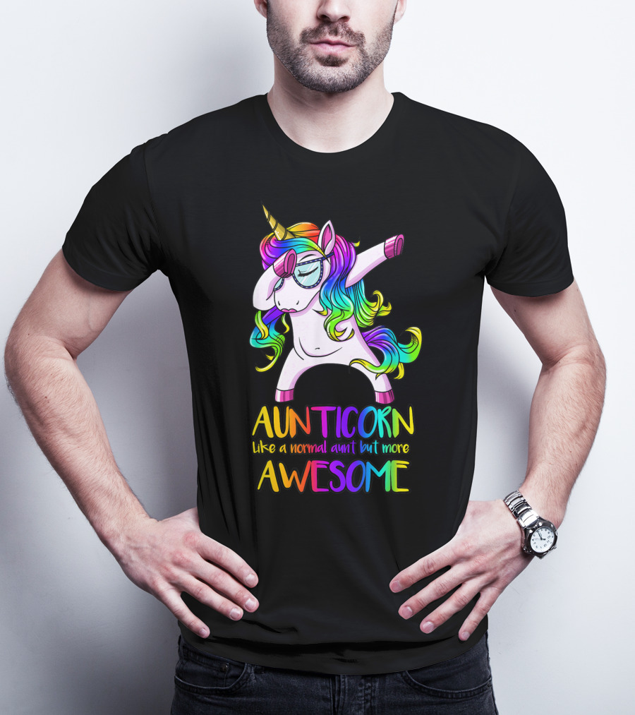 Aunticorn Like A Normal Aunt But More Awesome Unicorn Dab Dance T-Shirt