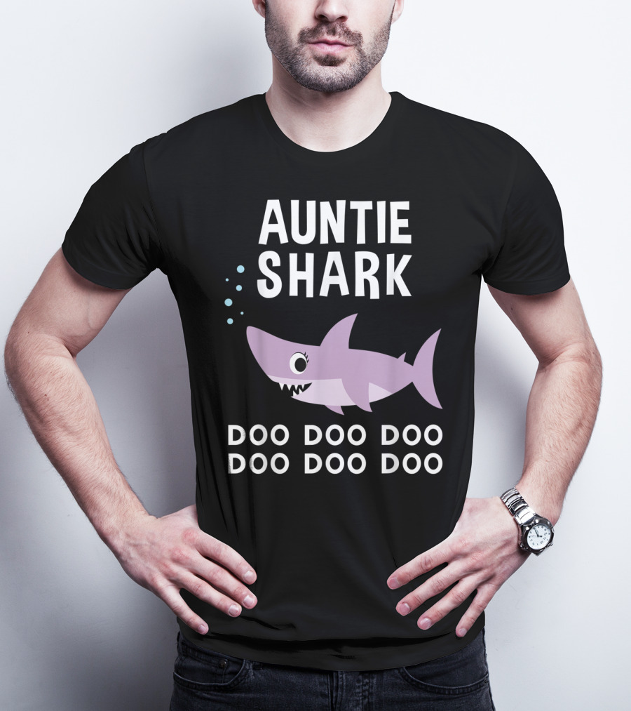 Auntie Shark Doo Doo Doo Matching Family Pajamas T-Shirt