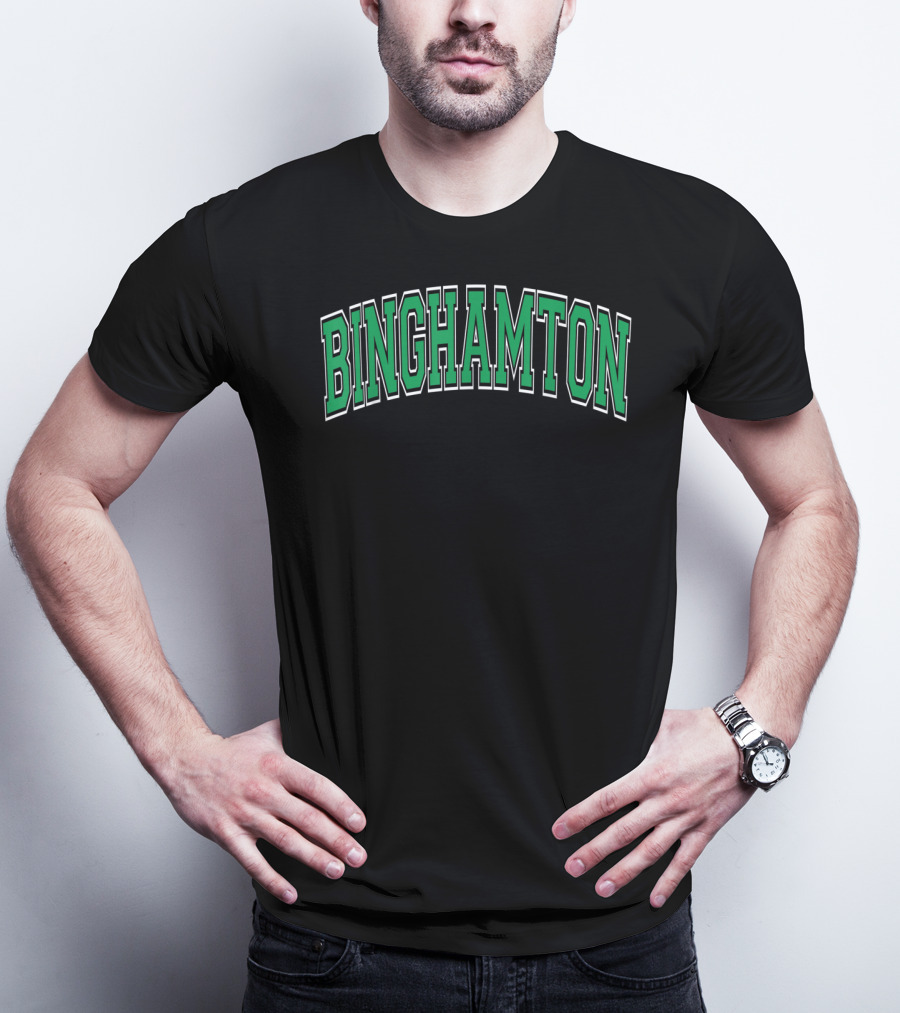 Binghamton Varsity Green Text Arch T-Shirt