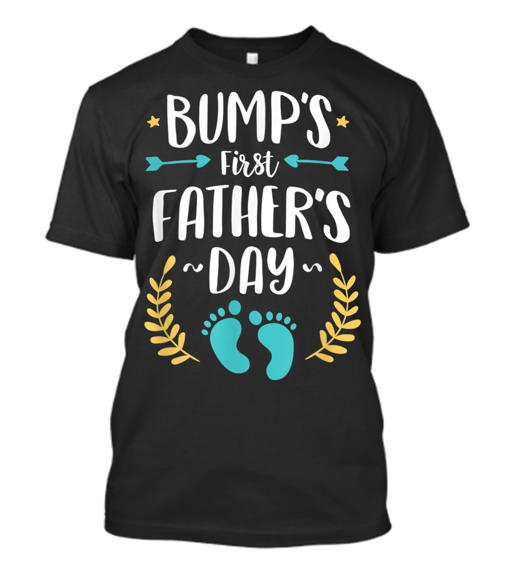 Bump's First Father's Day Baby Footprints Arrows And Stars T-Shirt