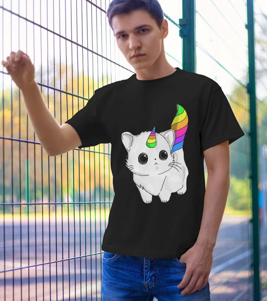 Caticorn Unicorn Rainbow Cat For Girls Boys Adults T-Shirt