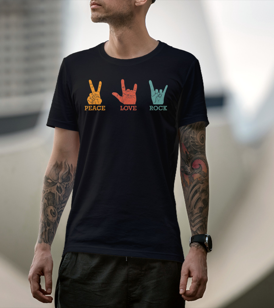 Peace Love Rock Classic Vintage Concert T-Shirt