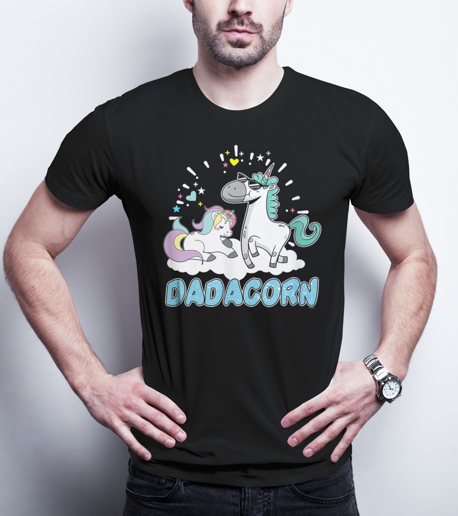 Dadacorn Cool Father Cute Unicorn Birthday T-Shirt