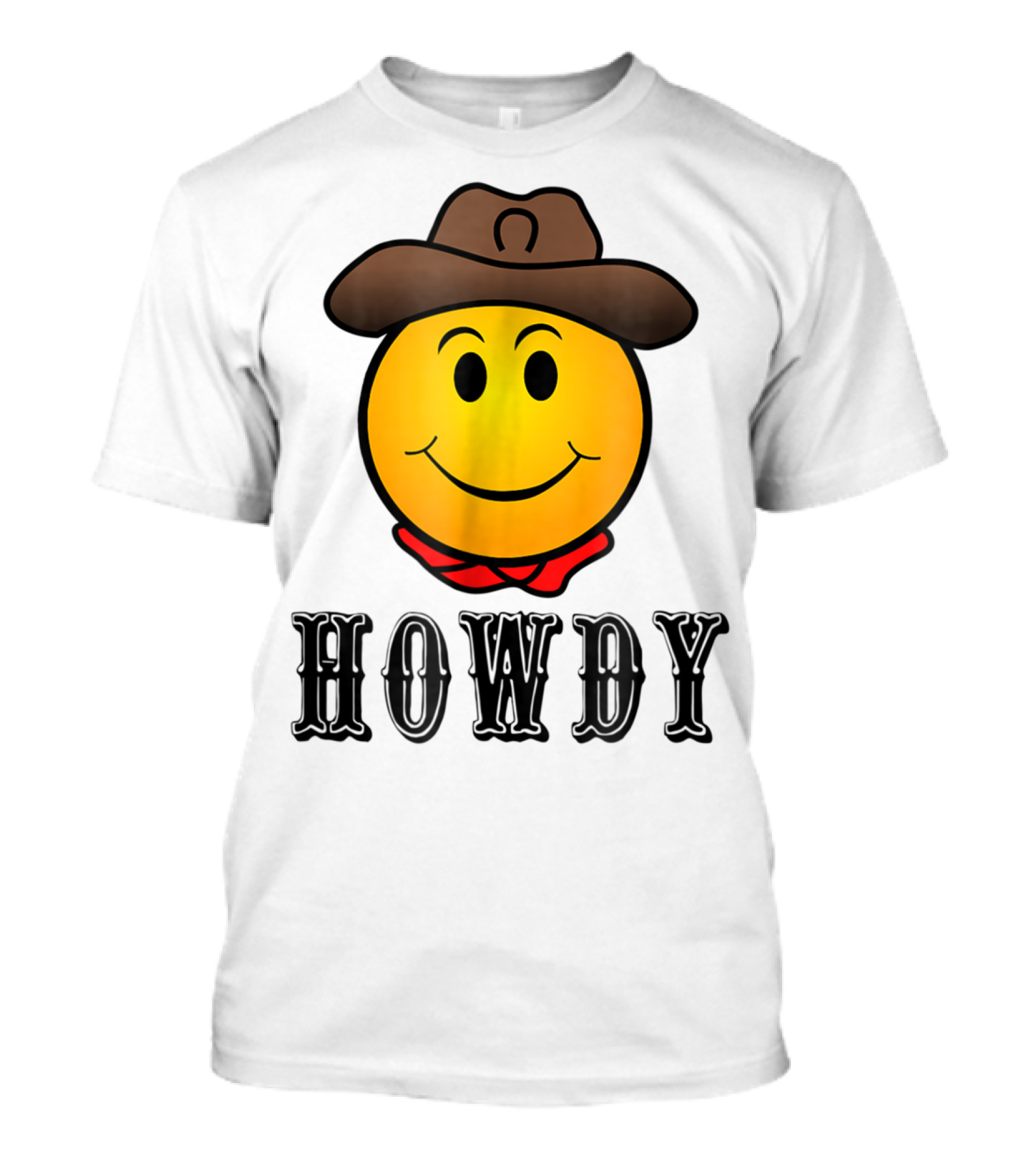 Howdy Cowboy Western Smiley Emoji Rodeo T-Shirt