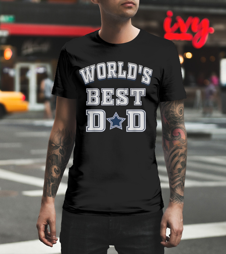 World's Best Dad Father's Day Flag Football Dallas Fans T-Shirt