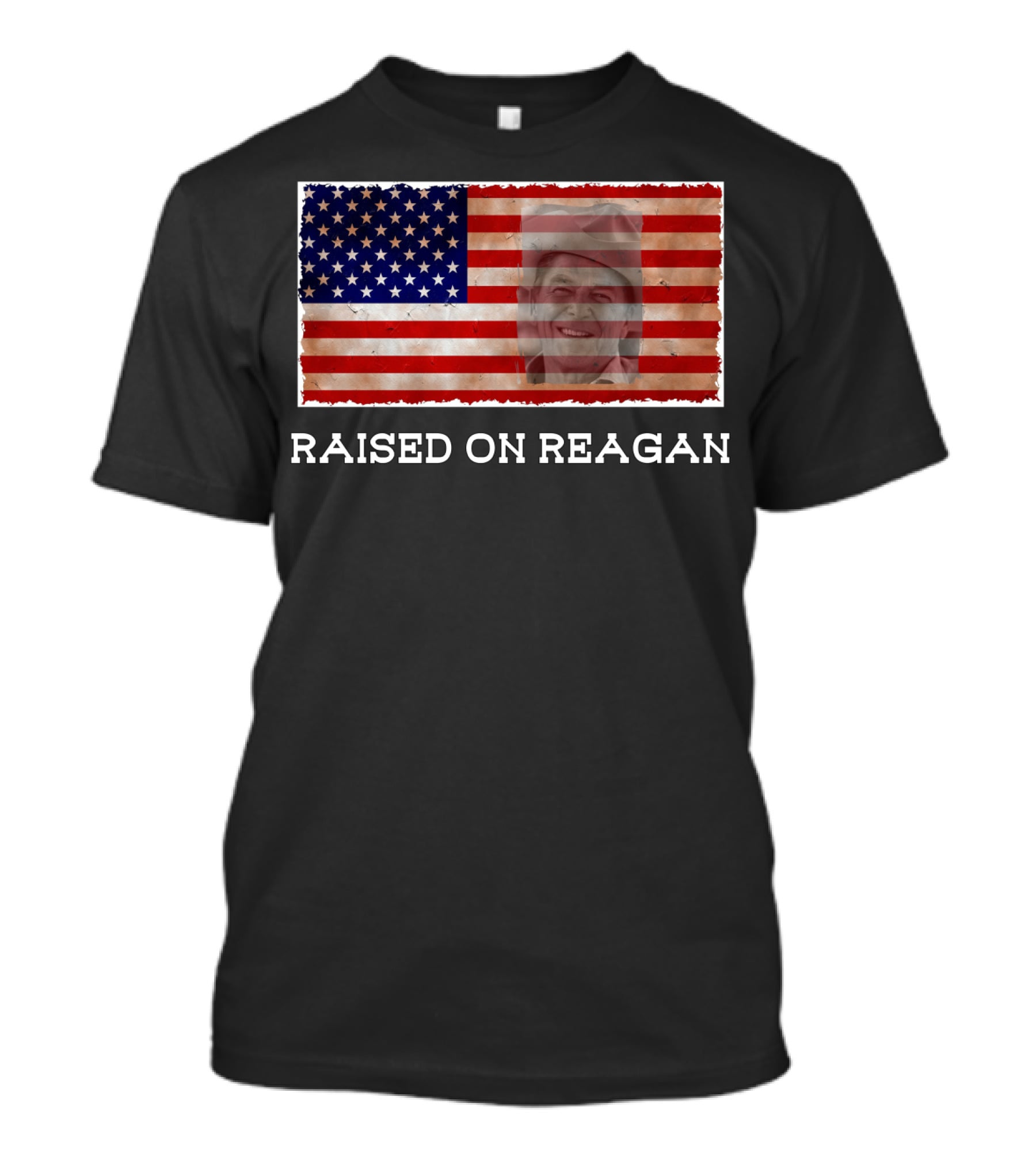 Raised On Reagan American Flag T-Shirt