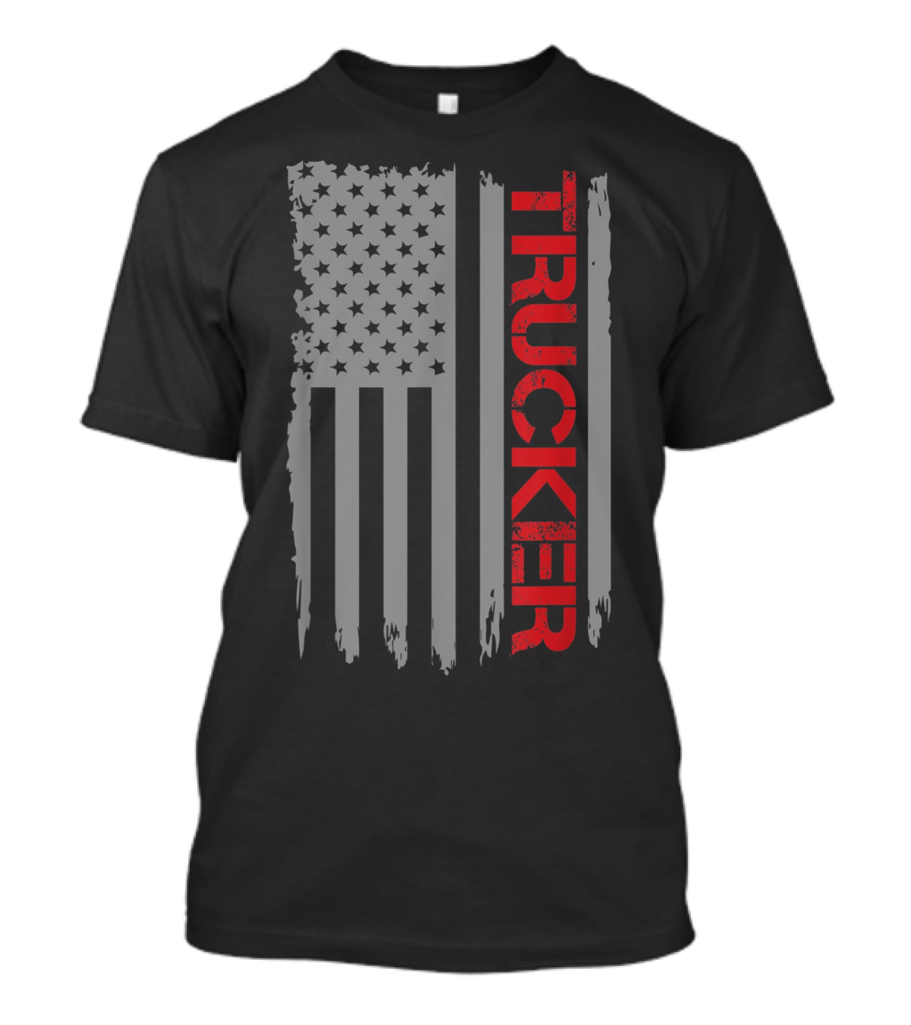 American Flag Trucker Retro Truck Driver T-Shirt