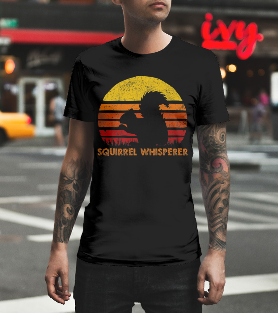 Squirrel Whisperer Sunset Retro T-Shirt