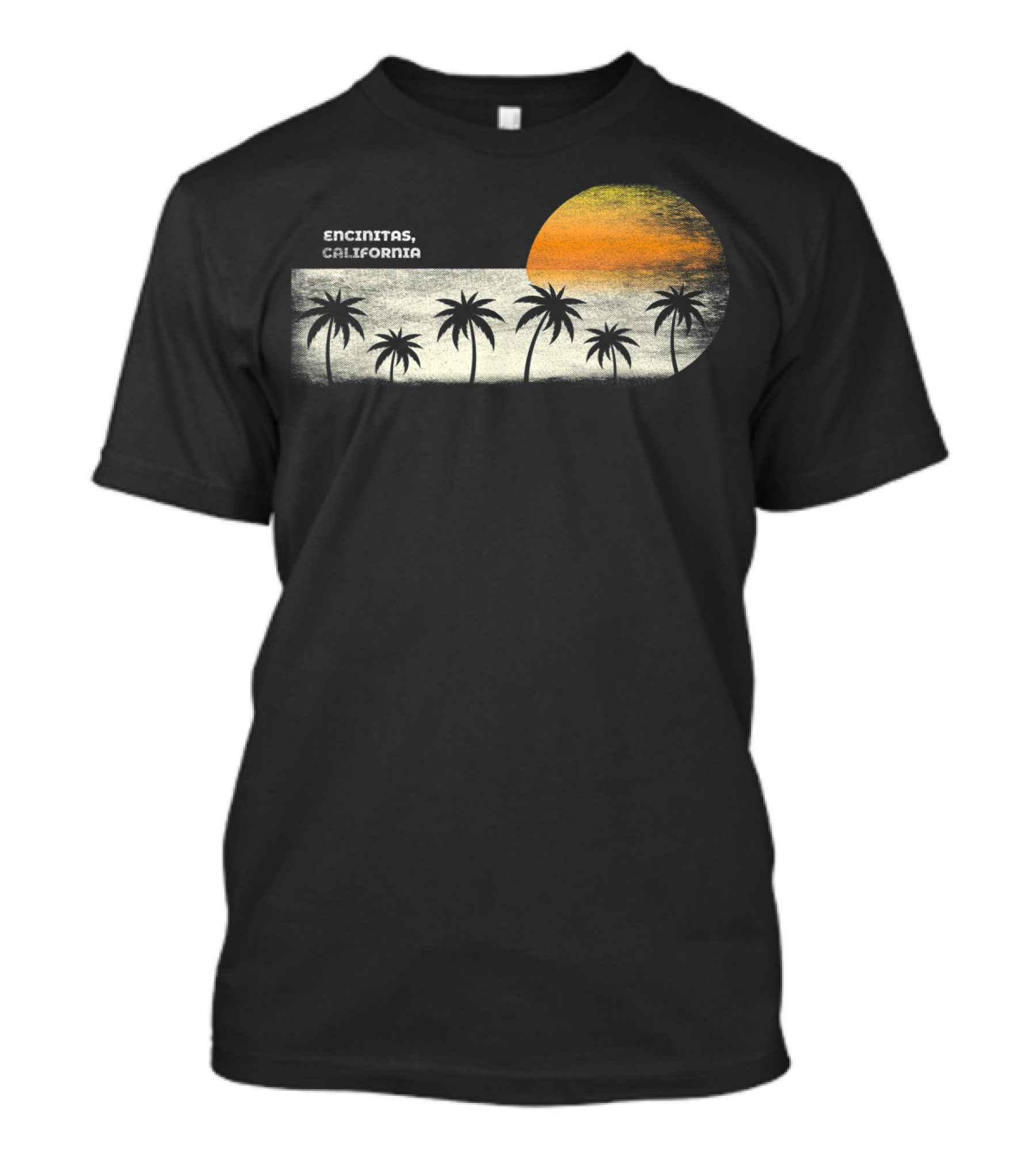 Encinitas California Ocean Sunset With Palm Trees T-Shirt