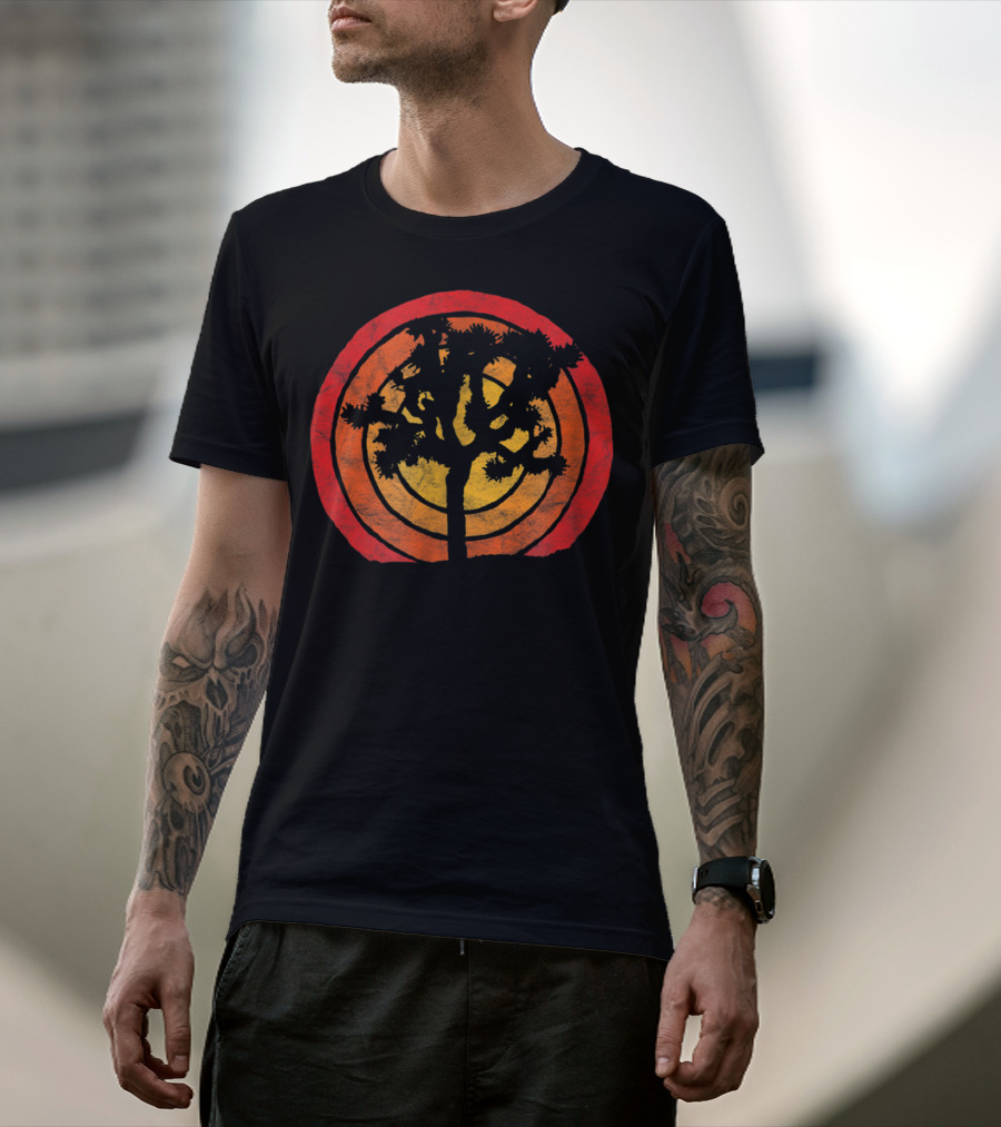 Retro Sun Joshua Tree Silhouette Vintage Sunset T-Shirt