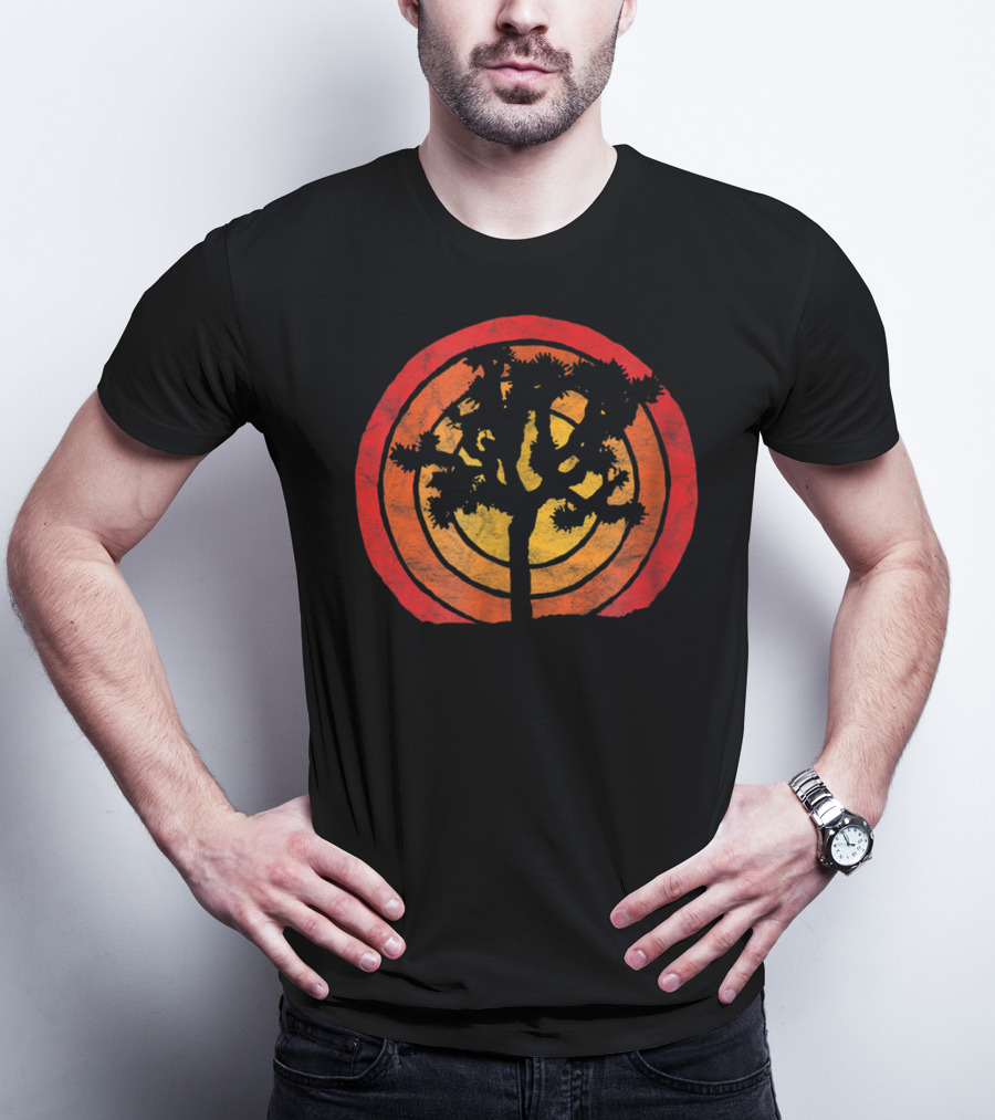 Retro Sun Joshua Tree Silhouette Vintage Sunset T-Shirt
