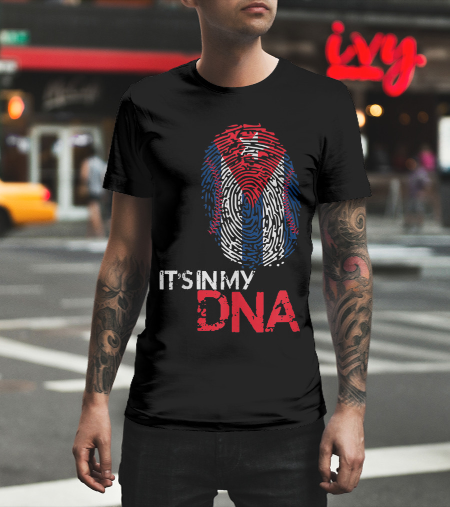 Cuba Baseball Cuban Flag It's In My DNA T-Shirt