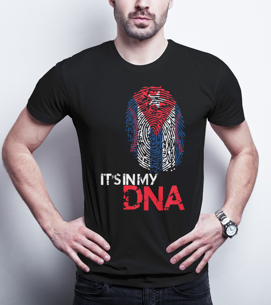 Cuba Baseball Cuban Flag It's In My DNA T-Shirt