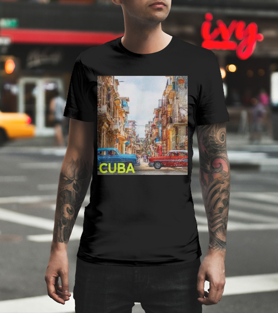 Cuba Classic Car Streets T-Shirt