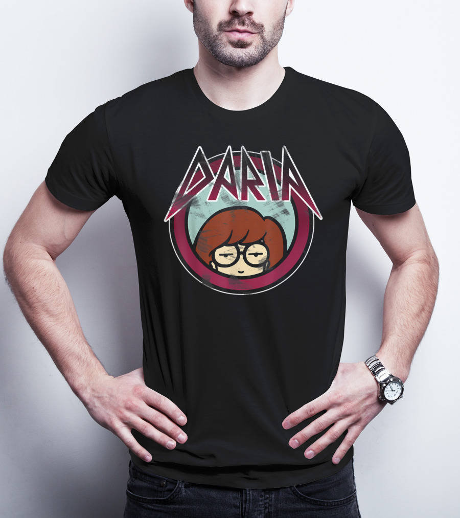 Daria Classic Metal Logo Grunge Style Icon With Glasses T-Shirt