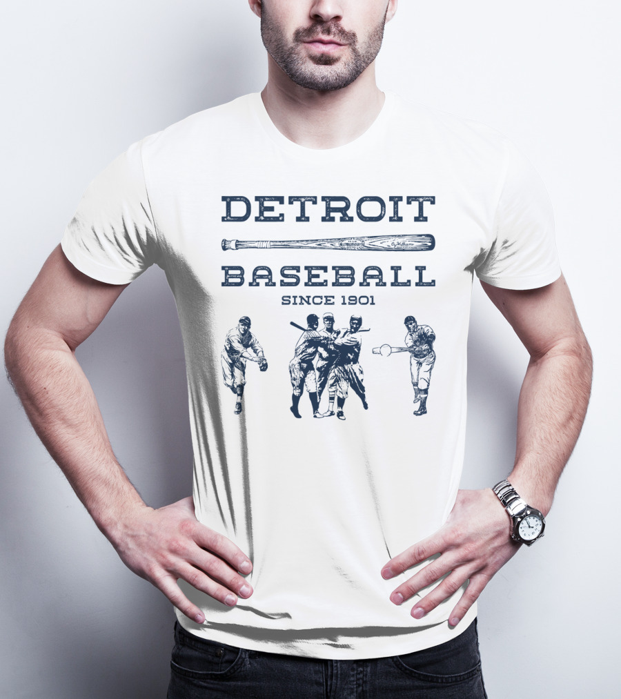 Detroit Baseball Since 1901 Classic Michigan Bengal Tiger T-Shirt