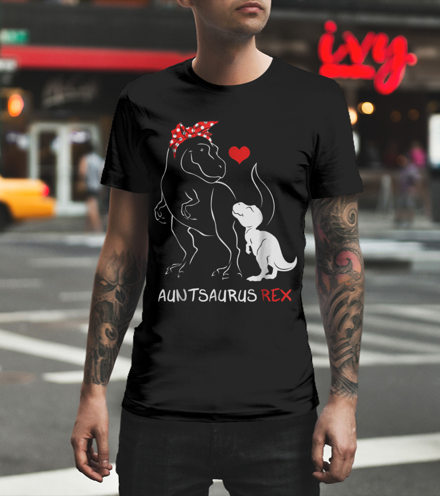 Auntsaurus Rex Dinosaur Family Love T-Shirt