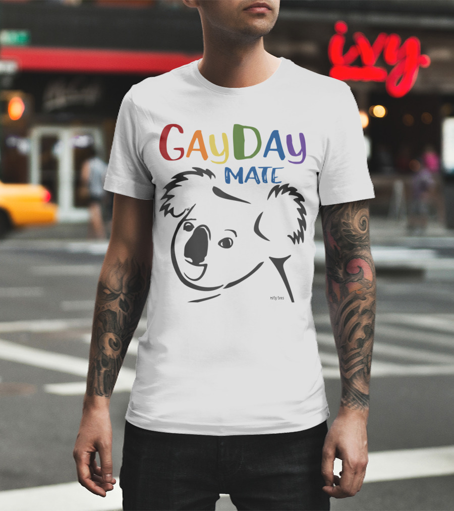 Australian Rainbow Koala Gay Day Mate Greeting T-Shirt
