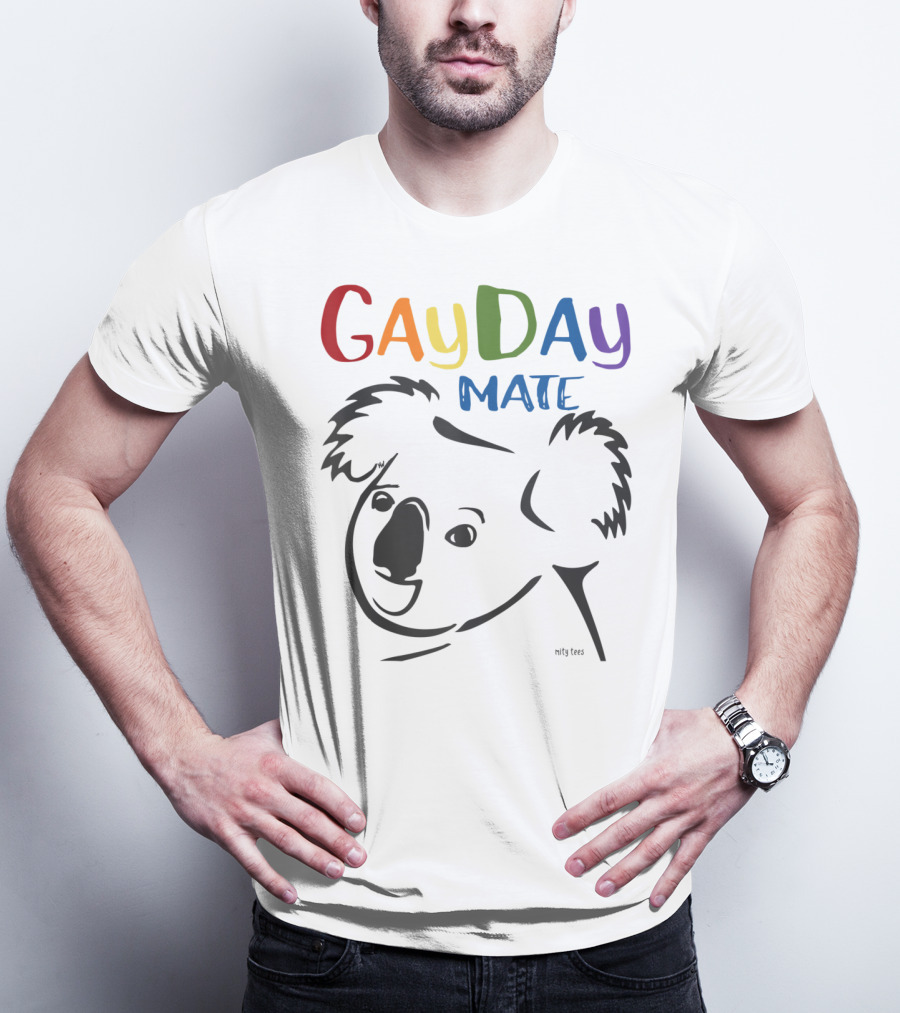 Australian Rainbow Koala Gay Day Mate Greeting T-Shirt