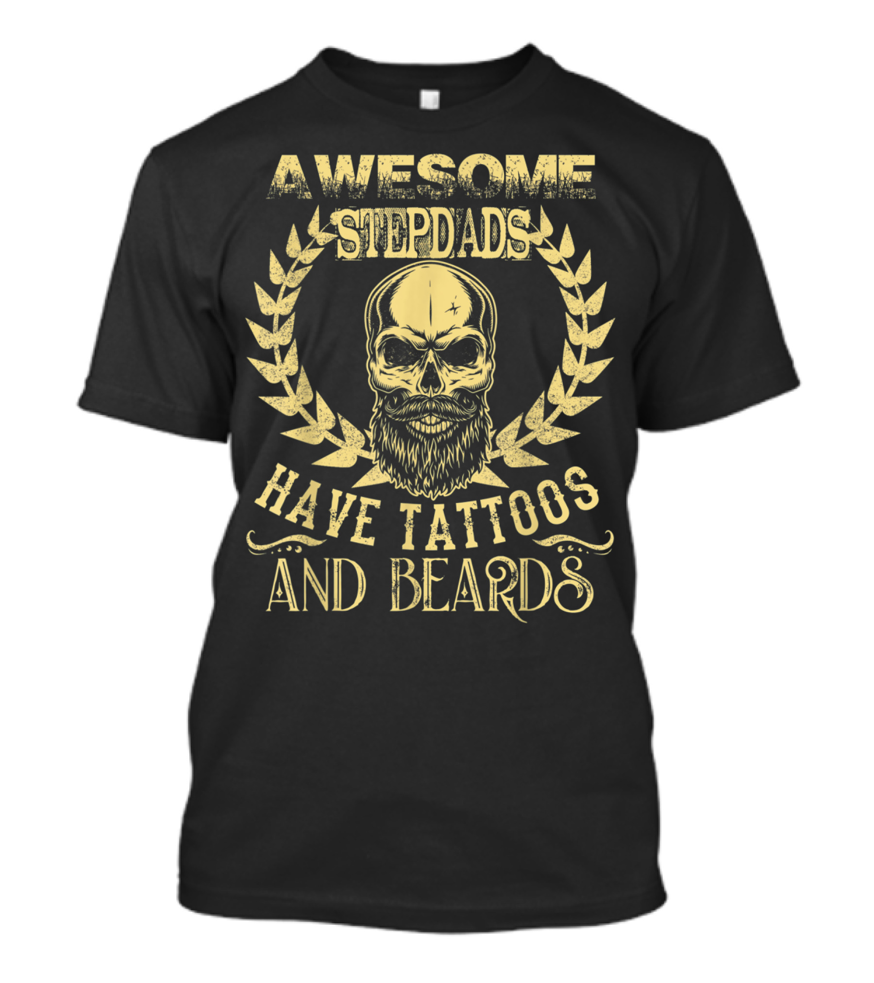 Awesome Stepdads With Tattoos And Beards Featuring Skull T-Shirt
