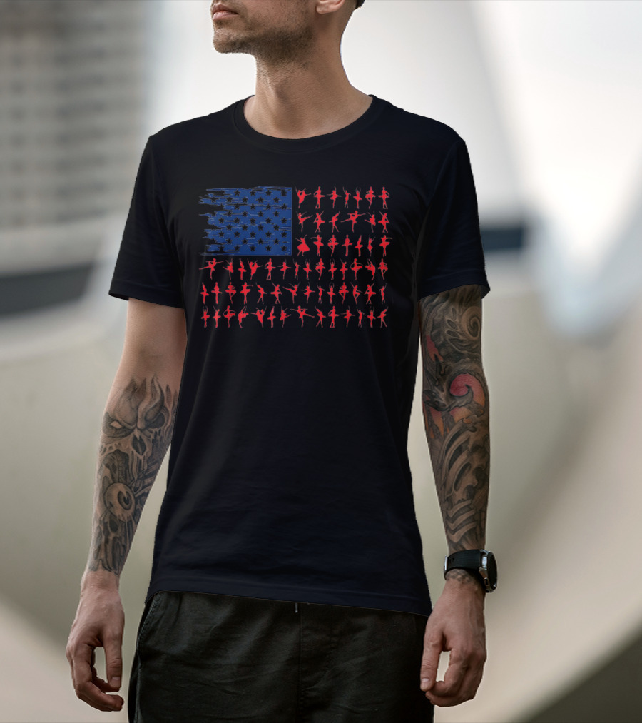 BALLET AMERICAN FLAG USA BALLET FLAG T-Shirt