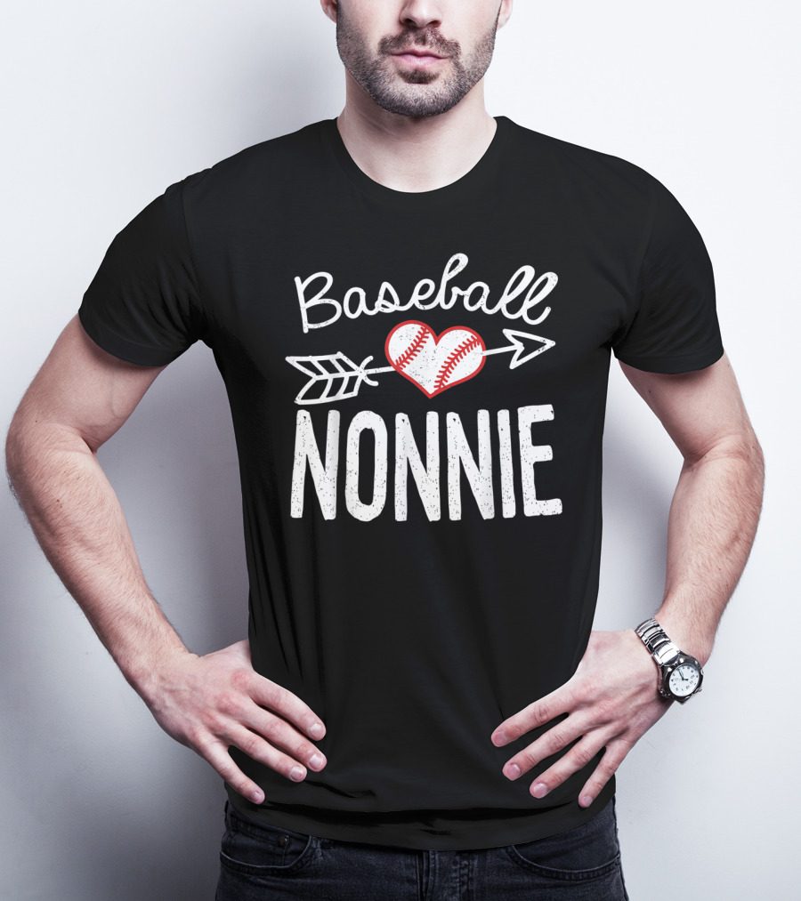 Baseball Nonnie Heart Arrow T-Shirt