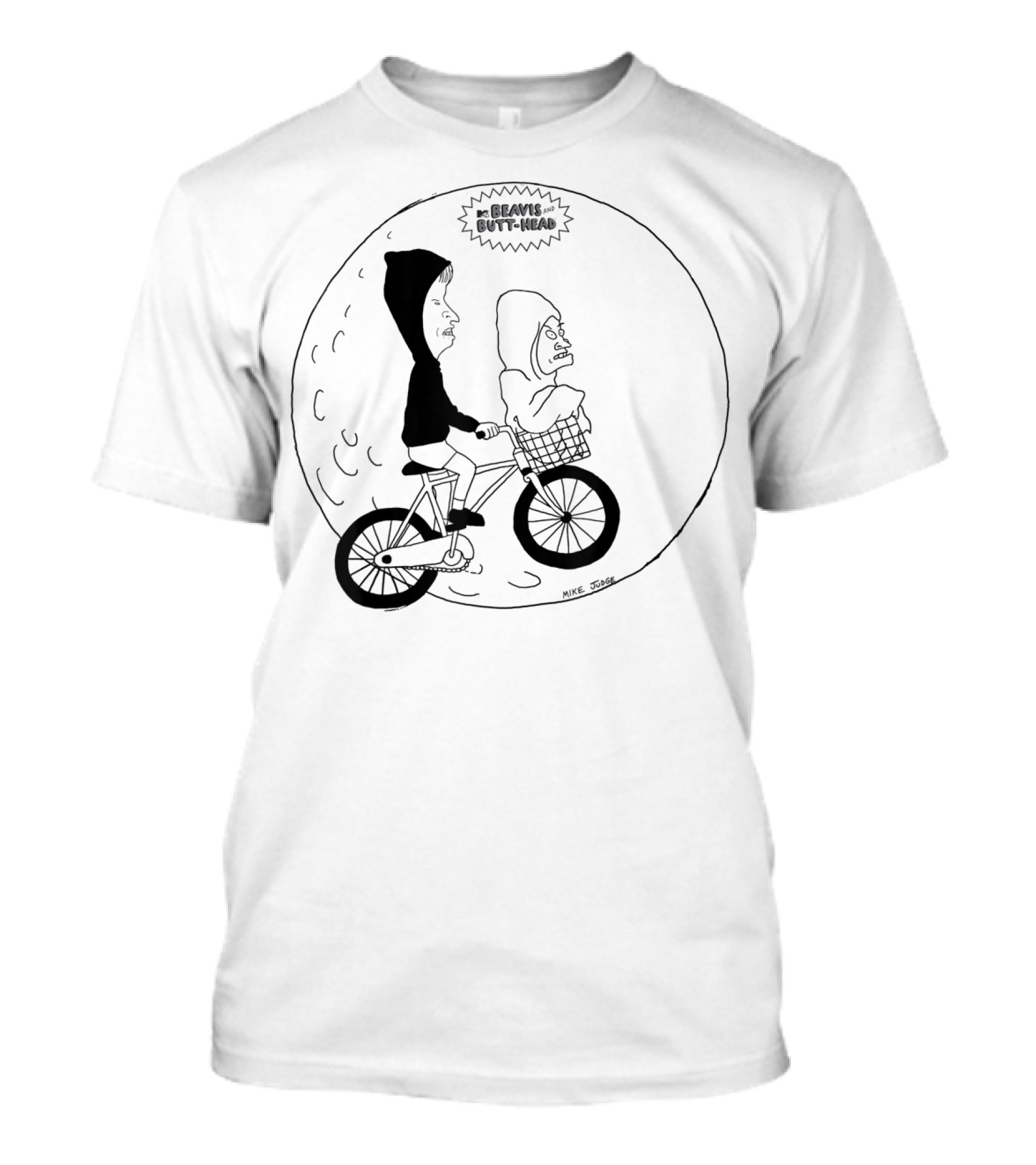 Beavis And Butthead On Bike Parody Extra Terrestrial Moon Scene T-Shirt