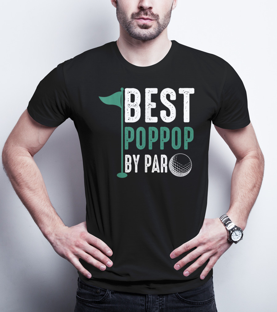 Best Poppop By Par Father's Day Golf Flag T-Shirt