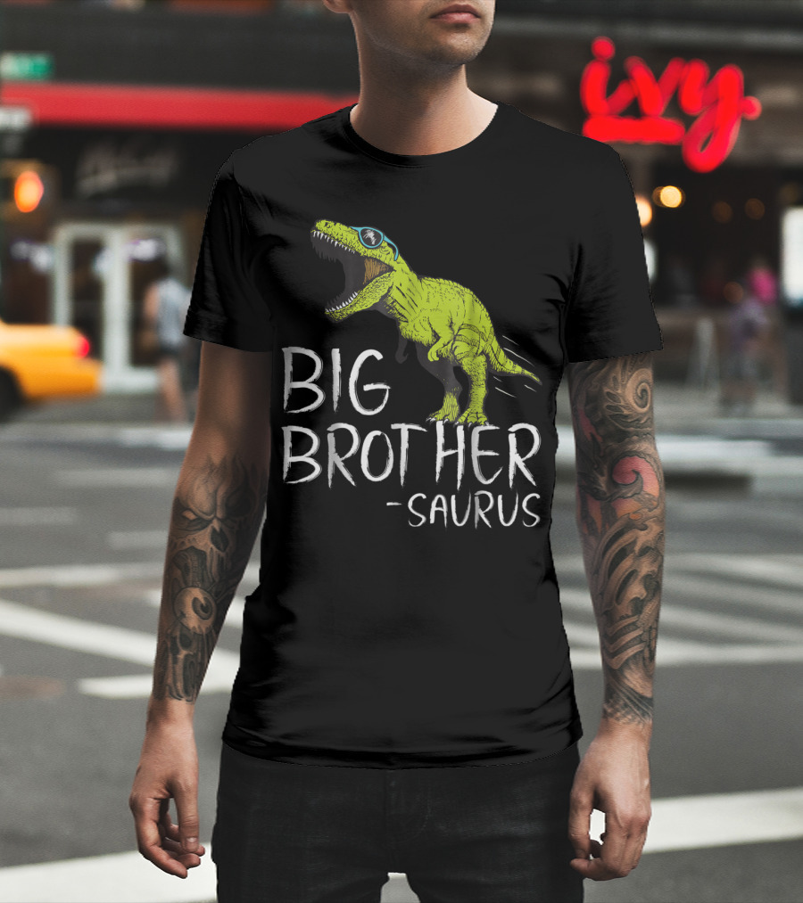 Big Brother Saurus Dinosaur With Sunglasses T-Shirt