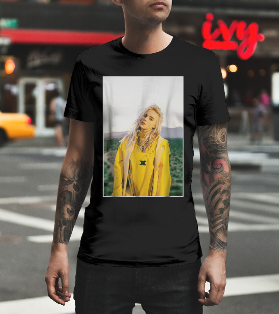 Billie Eilish Yellow Outfit Desert Photo T-Shirt