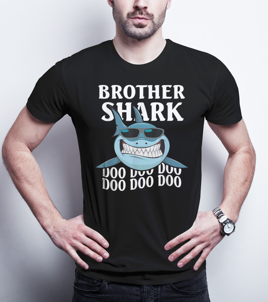 Brother Shark Doo Doo Doo Sunglasses Cool Smile T-Shirt